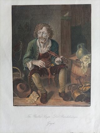 Musica 3 stampa originale 1850 Ca.