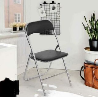 sedia pieghevole con seduta in ecopelle