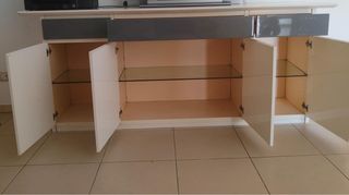 Madia in legno bianco e grigio