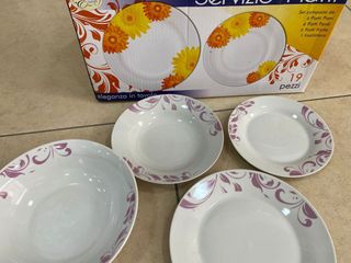 set servizio piatti porcellana decorato pezzi 19