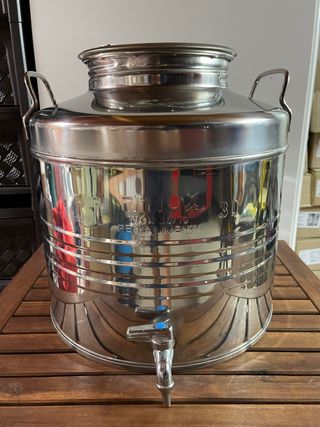 Bidone Sansone olio/vino 30L in acciaio 18/10