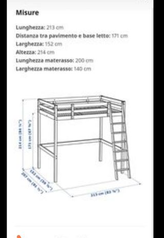 LETTO A SOPPALCO IKEA UNA PIAZZA E MEZZA