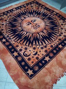 Telo Etnico Arazzo Copriletto. Sun And Stars