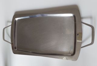 vassoio rettangolare acciaio inox vintage