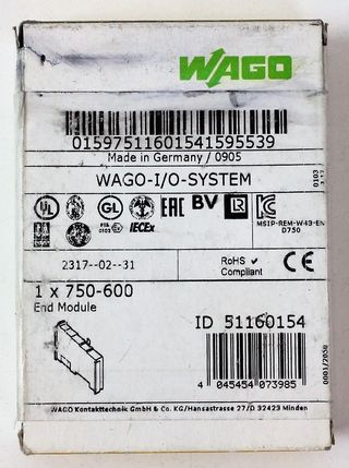 WAGO I/0 SYSTEM 750-600 END MODULE