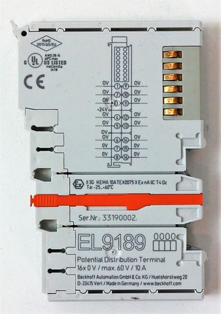 BECKHOFF EL9189 POTENTIAL DISTRIBUTION TERMINAL 16