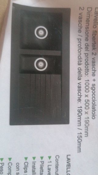 Nuovo Lavello 1+1/2 vasc e gocciolatoio