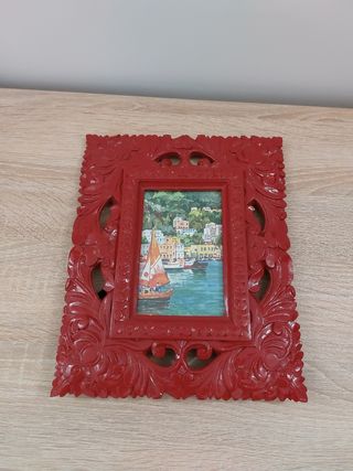 Cornice legno rosso