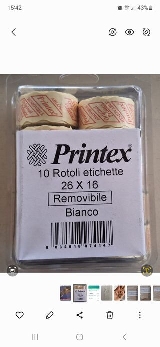Rotoli etichetta 26 x 16 Printex