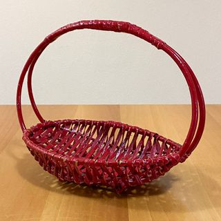 Cesto Grazioso Portaoggetti Rosso con Manico