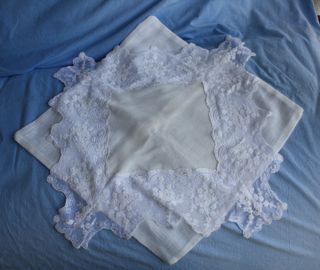 2 Copri cuscini in cotone con pizzo