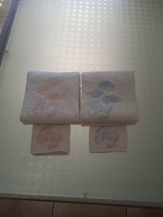 set asciugamani puro cotone con ricami