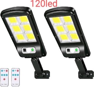 2X FARO LAMPIONE FARETTO SOLARE 120 LED stradale