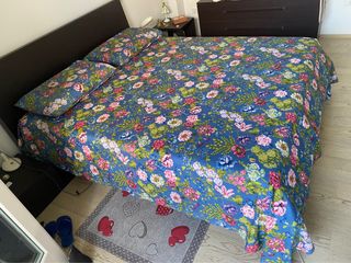 Lenzuolo Blu Floreale + 2 Fodere