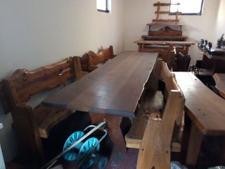 Tavolo rustico in castagno e rovere