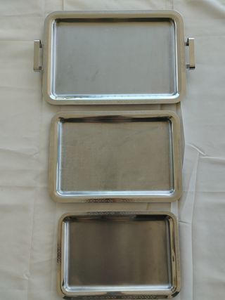 Set 3 Vassoi Rettangolari Acciaio