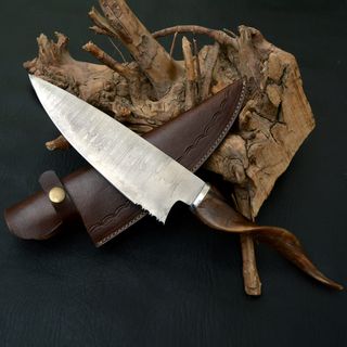 Coltello cuoco forgiato a mano in acciaio damasco