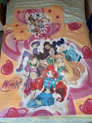 Lenzuola e federa cuscino Winx