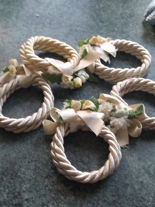 5 porta tovaglioli in cordoncino e🌹