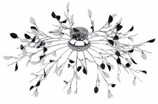 Lampadario in metallo con foglie