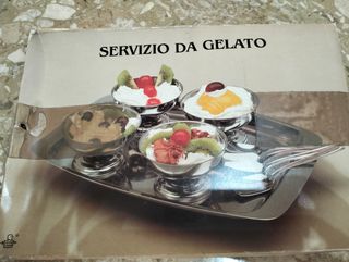 Set coppette di gelato in acciaio