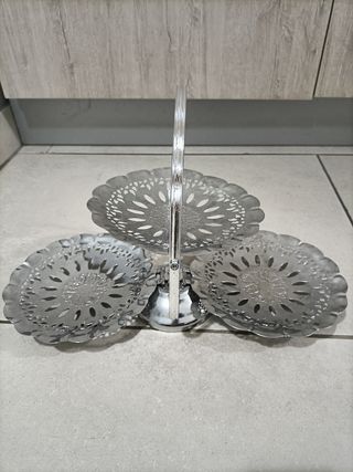 Vintage silver 3 livelli pieghevole