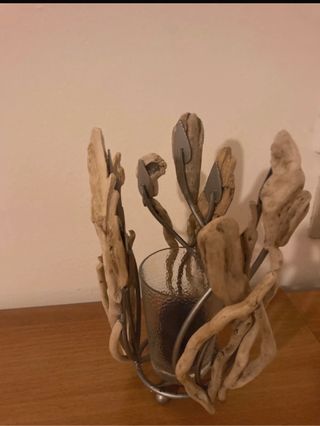 portacandele in legni spiaggiati