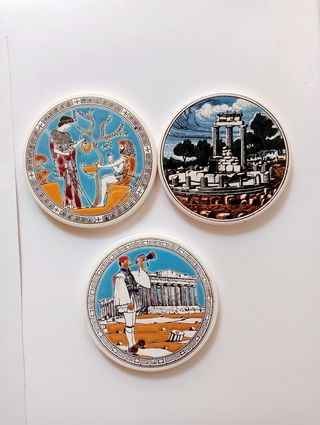 3 Sottobicchiere vintage origine Grecia