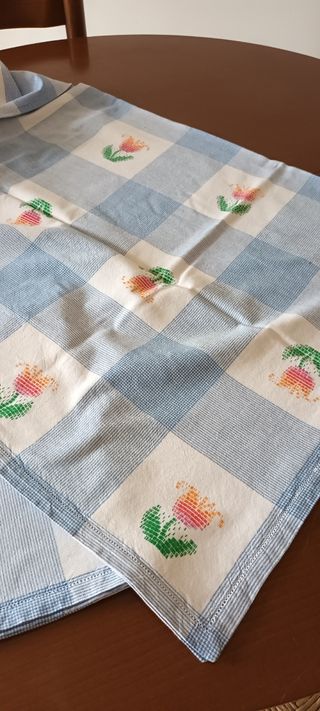 Tovaglia quadri azzurri