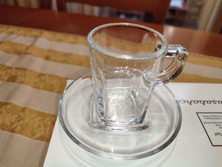 Set 6 tazzine in vetro con piattino