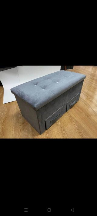 pouff-panca contenitore in velluto