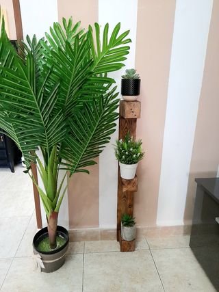 Portapiante rustico in legno 74 cm