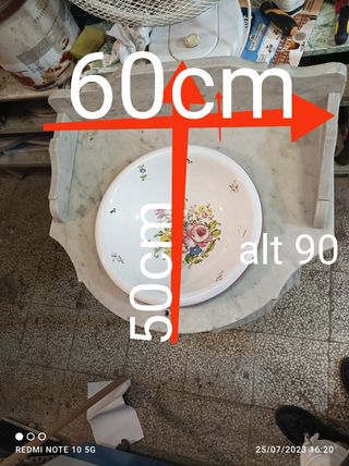 Lavabo antico con marmo