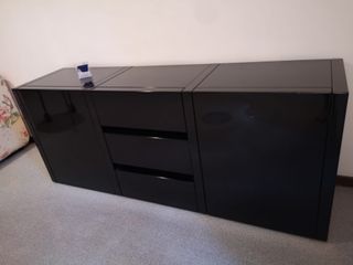Mobile laccato lucido nero 185x45 h 80