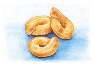 Stampa acquerello taralli pugliesi