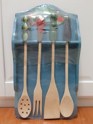 🟠 Set utensili legno da cucina