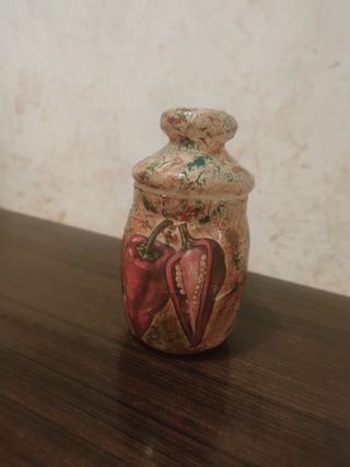 #barattolo in vetro decoupage