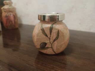 barattolo in vetro decoupage