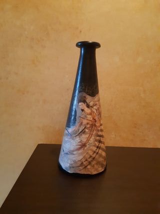 Vaso ceramica decoupage