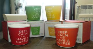 4 BICCHIERINI CAFFE in porcellana (COLORATI)