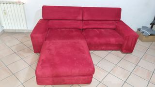 Divano 4 posti in velluto rosso