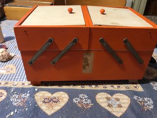 scatola grande per cucito in legno