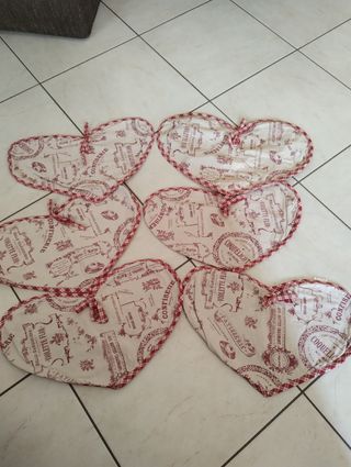 Set 6 tovagliette cuore Nuove