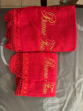 Set asciugamani coppia ospiti “Buone Feste”