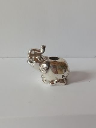 Elefantino portacandela/ portapenna resina/argento