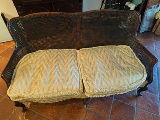 Divano e poltrona in vimini