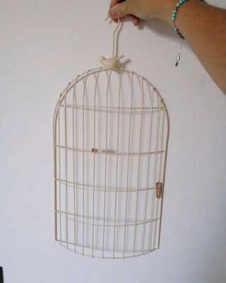 gabbietta con uccellino da appendere