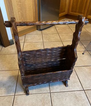 Portariviste in legno artigianale vintage