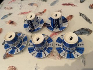 Set 5 tazzine Blu e bianco