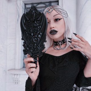 Black Bat Hand Mirror Killstar specchio nero